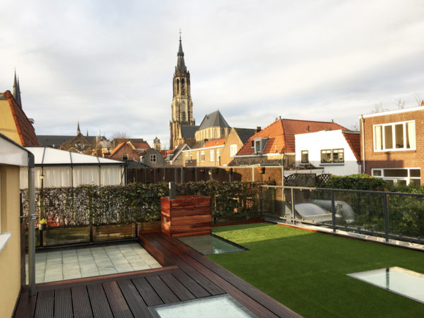 Inspiración: terraza en la azotea con vidrio transitable en Delft ...