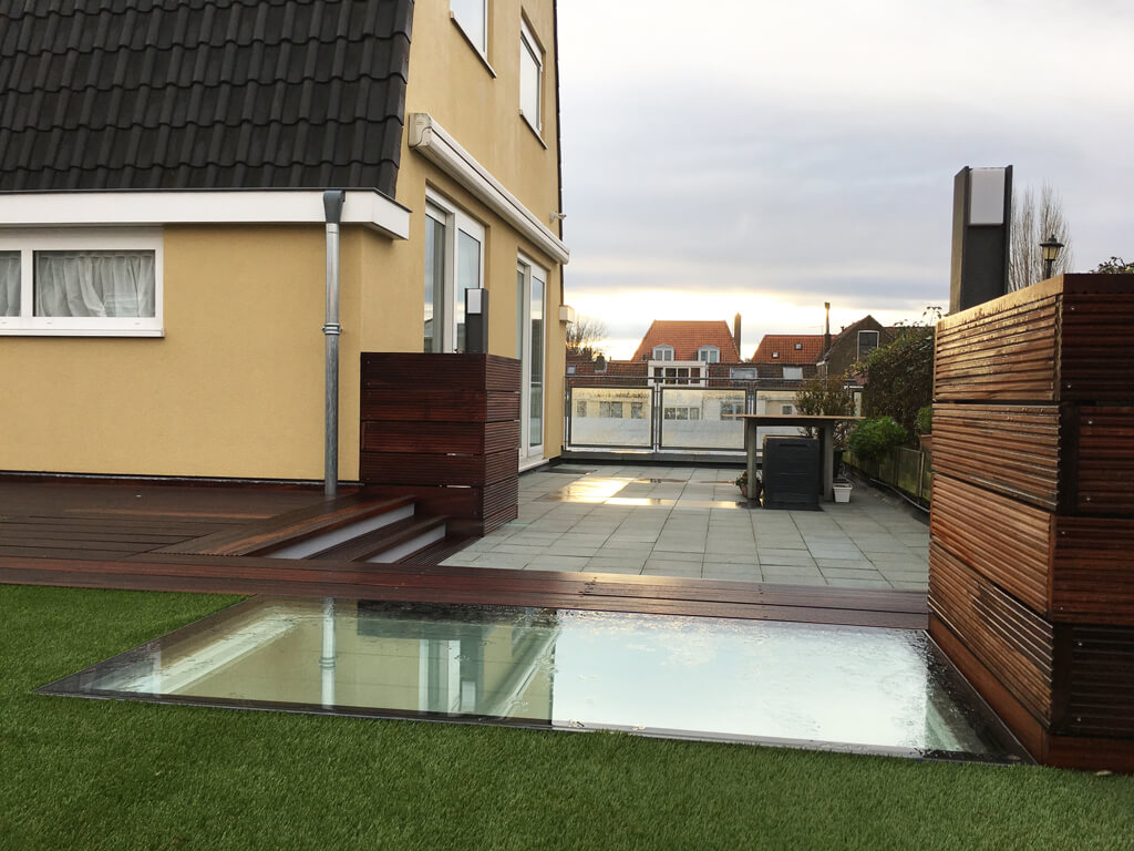 Inspiración: terraza en la azotea con vidrio transitable en Delft ...